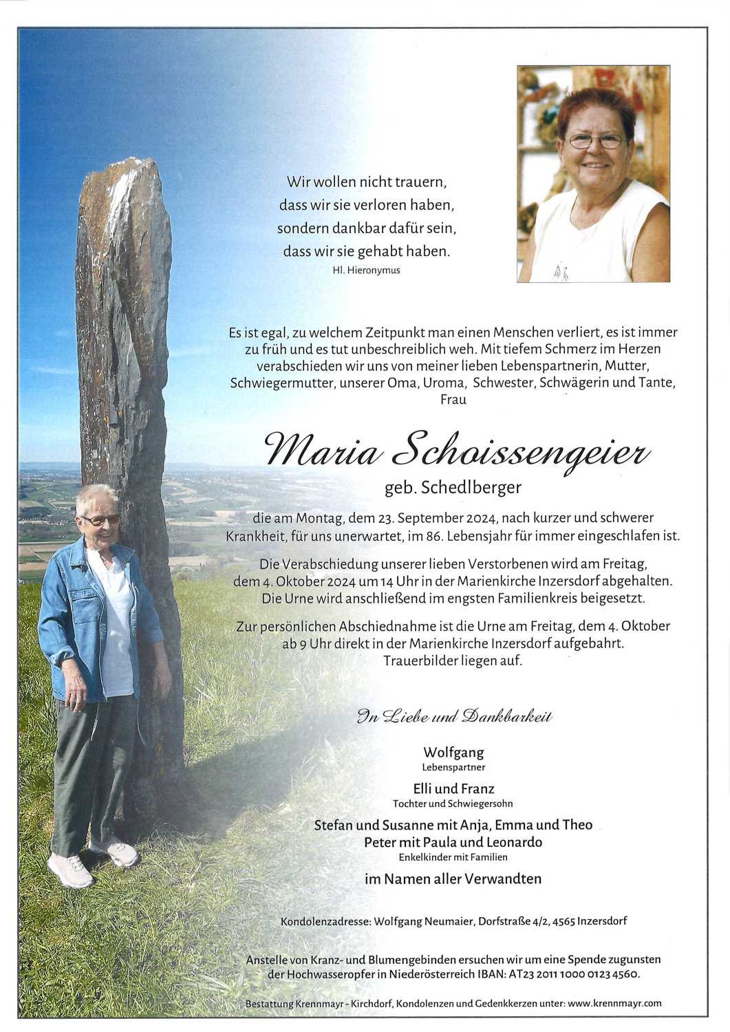 Todesfall Maria Schoissengeier